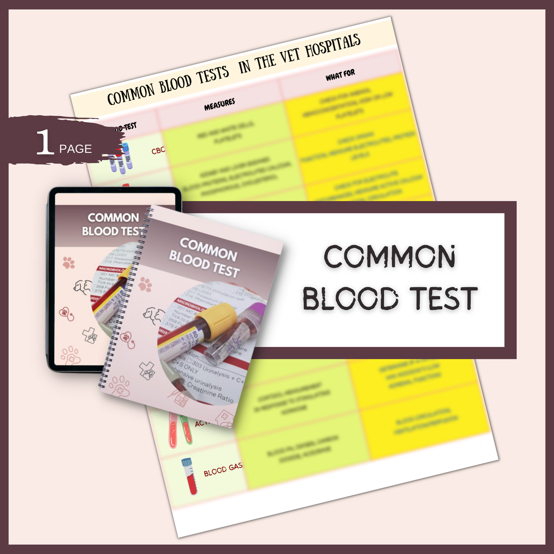 COMMON BLOOD TESTS | 3 PAGES |1 TOPIC – Vet Focus